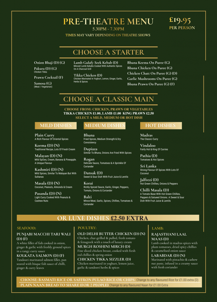 Pre Theatre Special - Saba Maison de Luxe